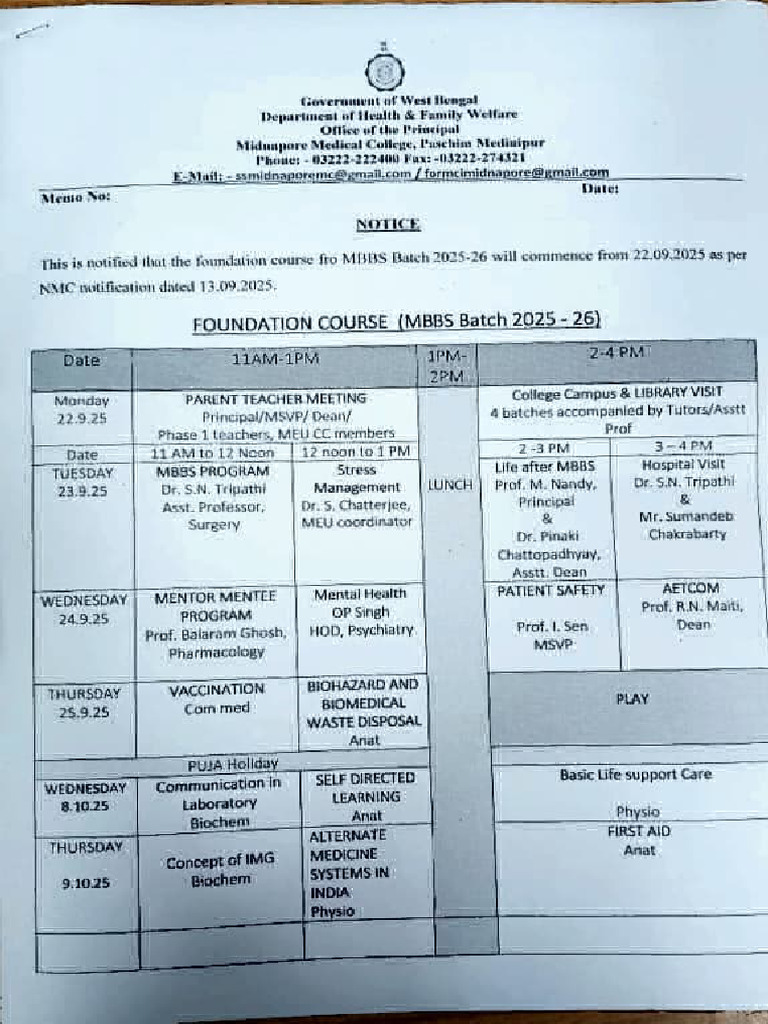 Orientation and Foundation Schedule | PDF | Higher Education | Health ...