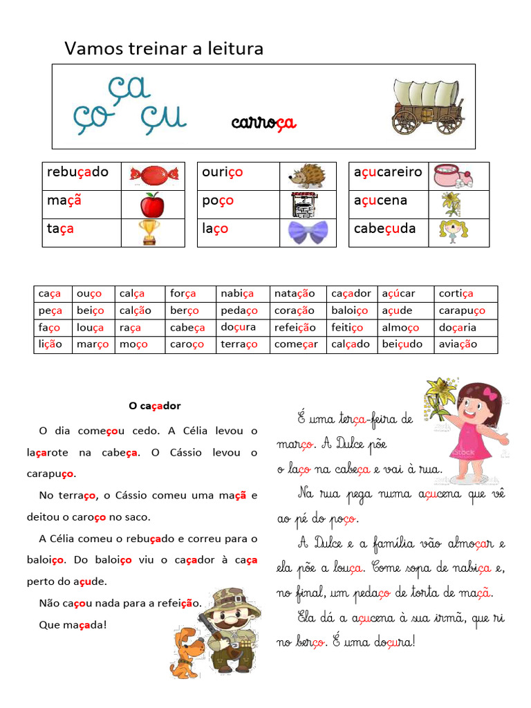 Vamos Treinar A Leitura Ça, Ço, Çu1 | PDF