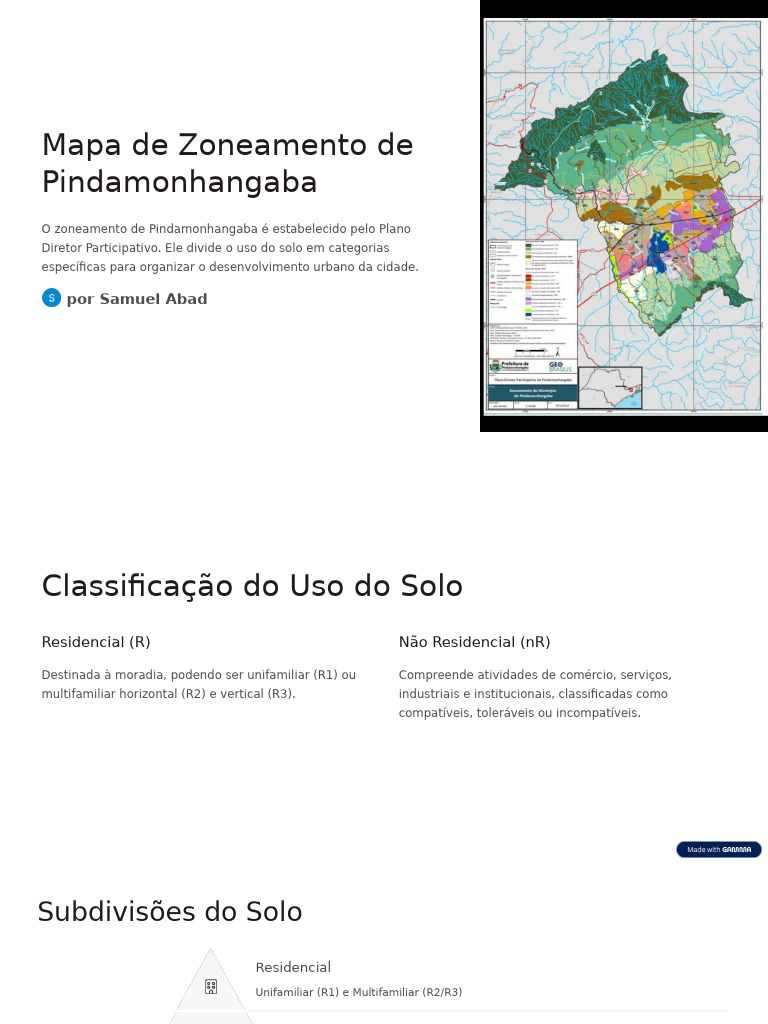 Mapa de Zoneamento de Pindamonhangaba | PDF