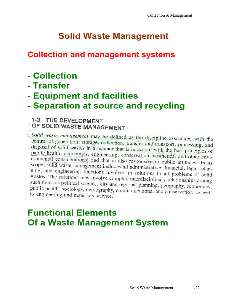 L14.1 - Collection N Manage SW | PDF | Municipal Solid Waste | Waste ...
