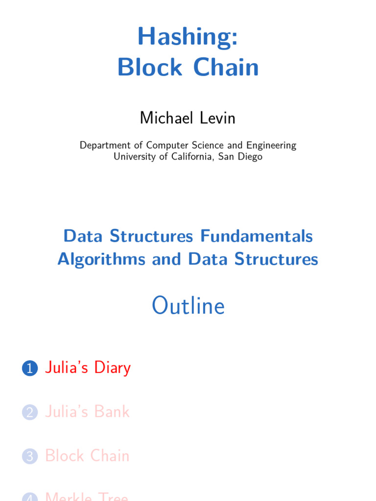 04 4 Hashing Blockchain | PDF | Algorithms And Data Structures | Algorithms