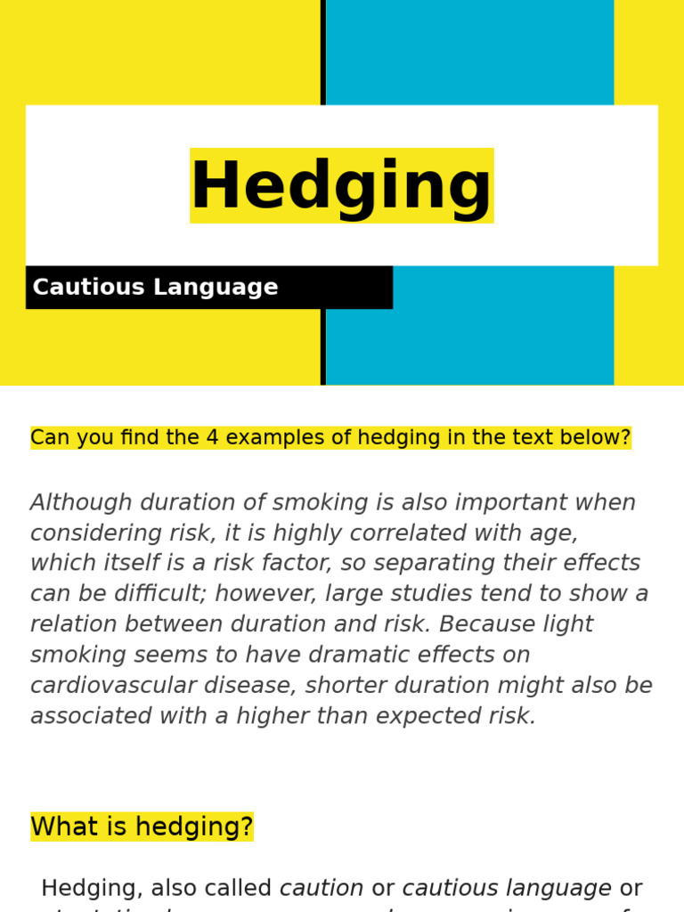 Understanding Hedging in Writing | PDF