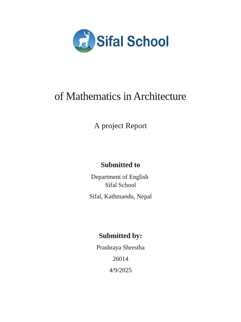 Of Mathematics in Architecture | PDF