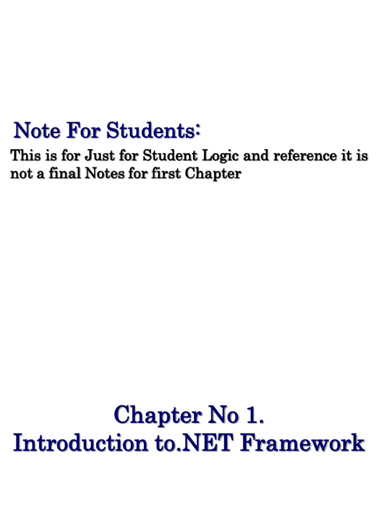 Introduction to .NET Framework Basics | PDF | C Sharp (Programming ...