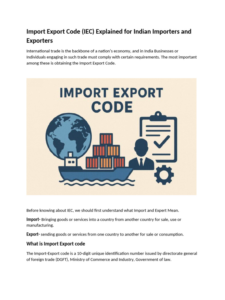 Understanding Import Export Code 16 AUG | PDF | Exports | Customs