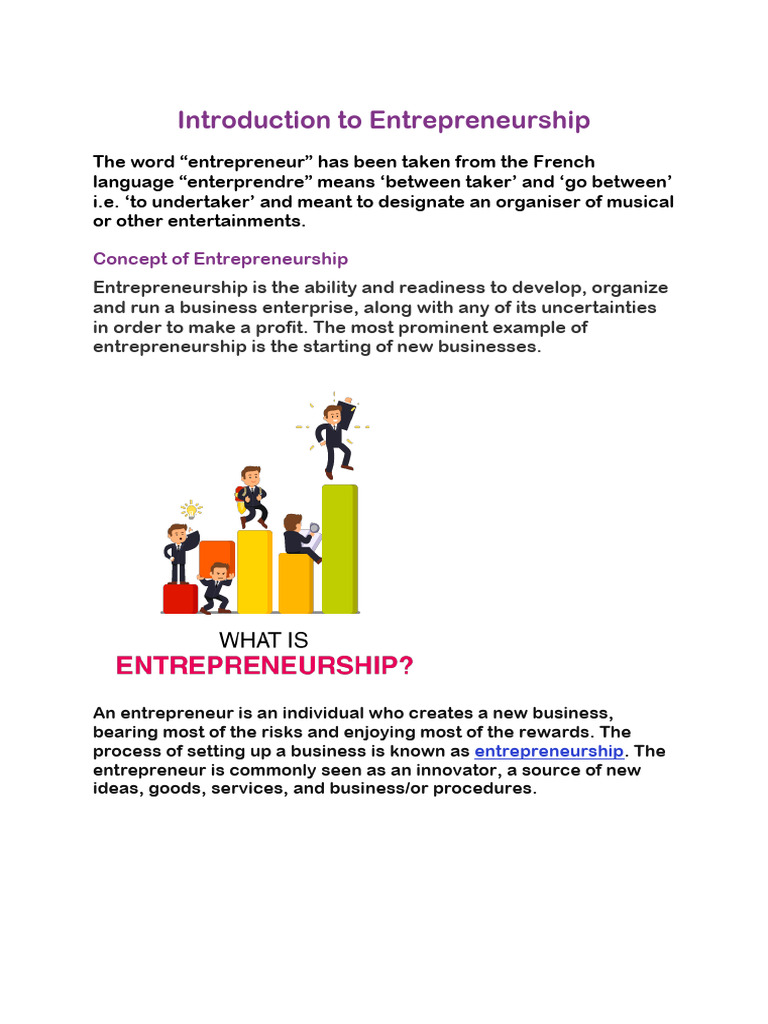 Entrepreneurship Introduction | PDF | Entrepreneurship | Business Economics
