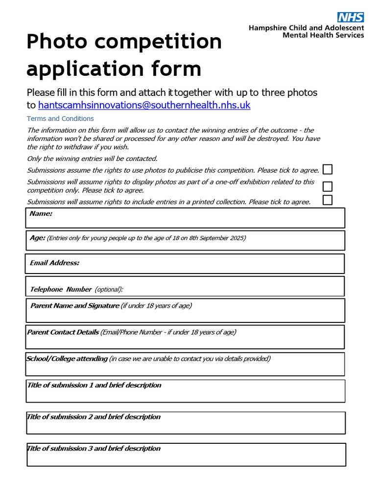 Photo Competition ENTRY FORM | PDF