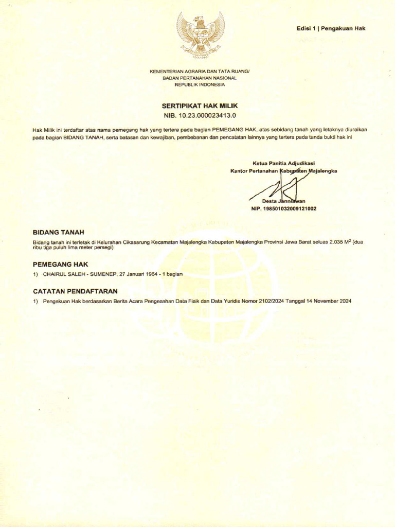 SHM El 23413.0 Chairul Saleh | PDF