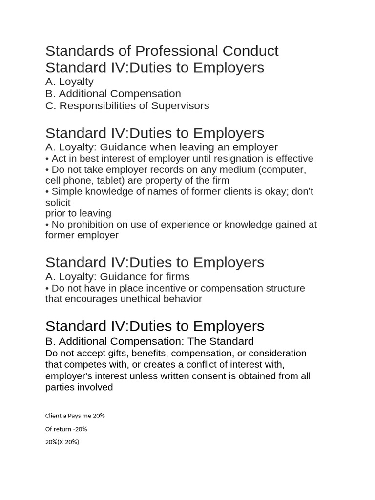 Professional Conduct Standards Overview | PDF | Valuation (Finance ...