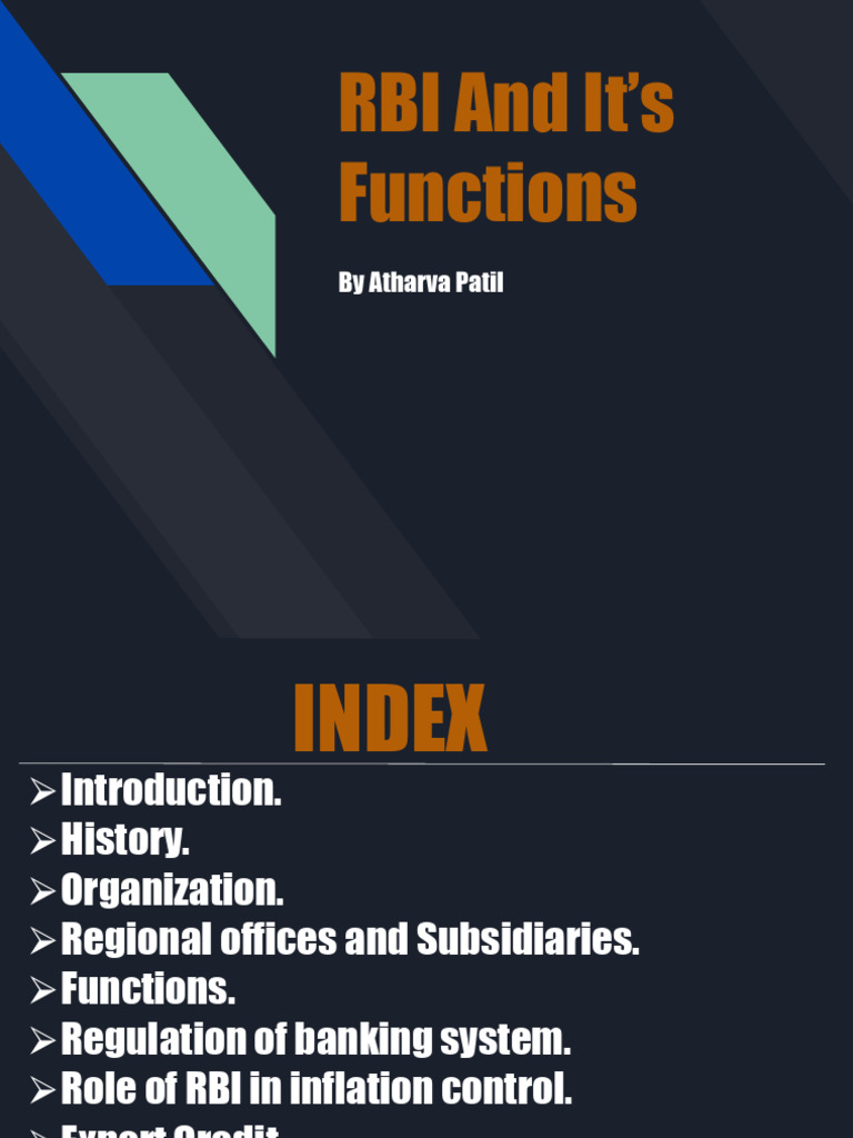 Functions and Role of RBI Explained | PDF | Reserve Bank Of India ...