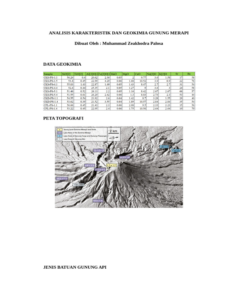 Analisis Geologi Dan Geokimia Gunung Merapi | PDF