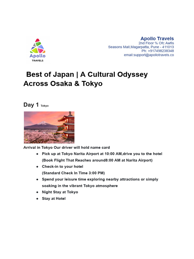 Japan 6night 7 Day | PDF | Tokyo | Hiroshima