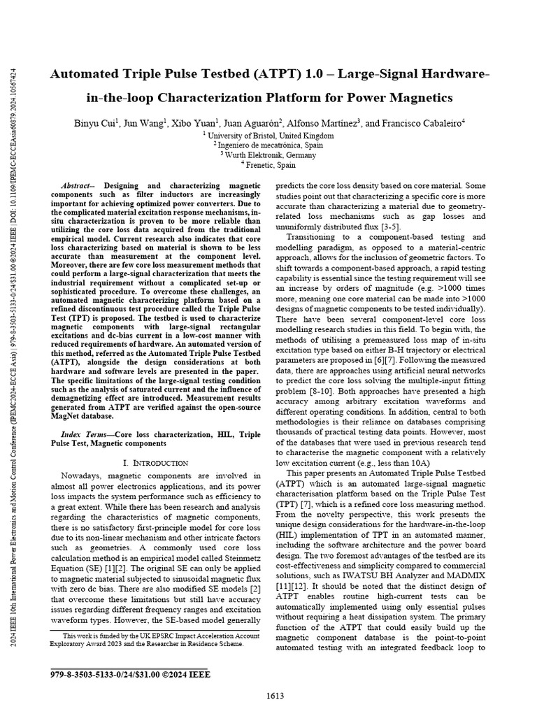 Automated Large-Signal Magnetic Testing | PDF | Inductance | Inductor