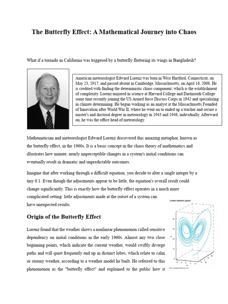 Understanding the Butterfly Effect in Chaos | PDF | Chaos Theory ...