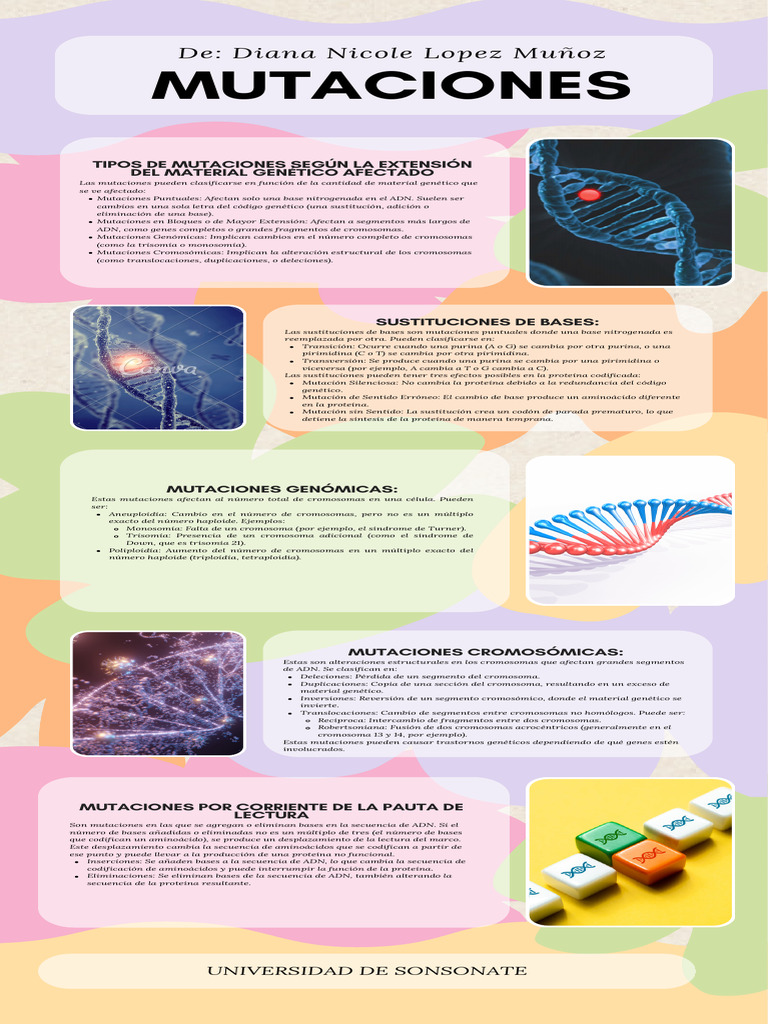 Infografia de Mutaciones | PDF | Mutación | Adn