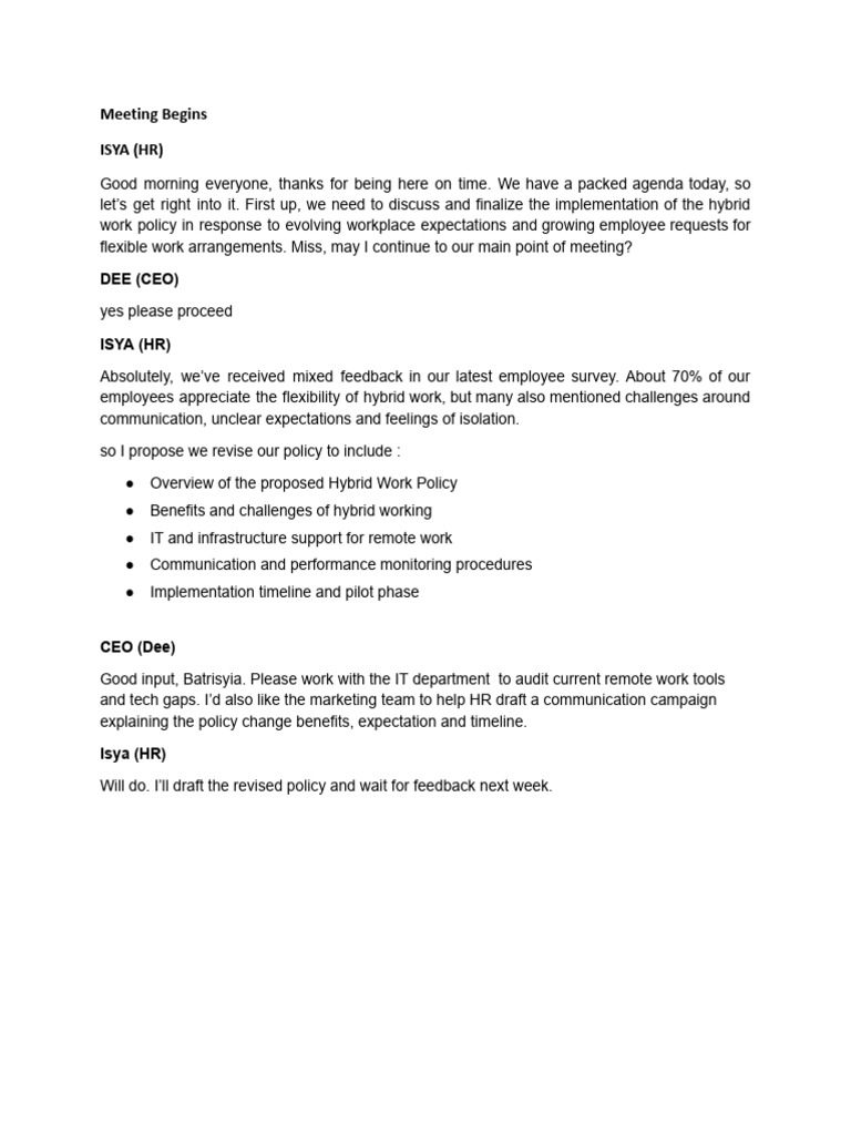 Full Meeting Script | PDF | Business