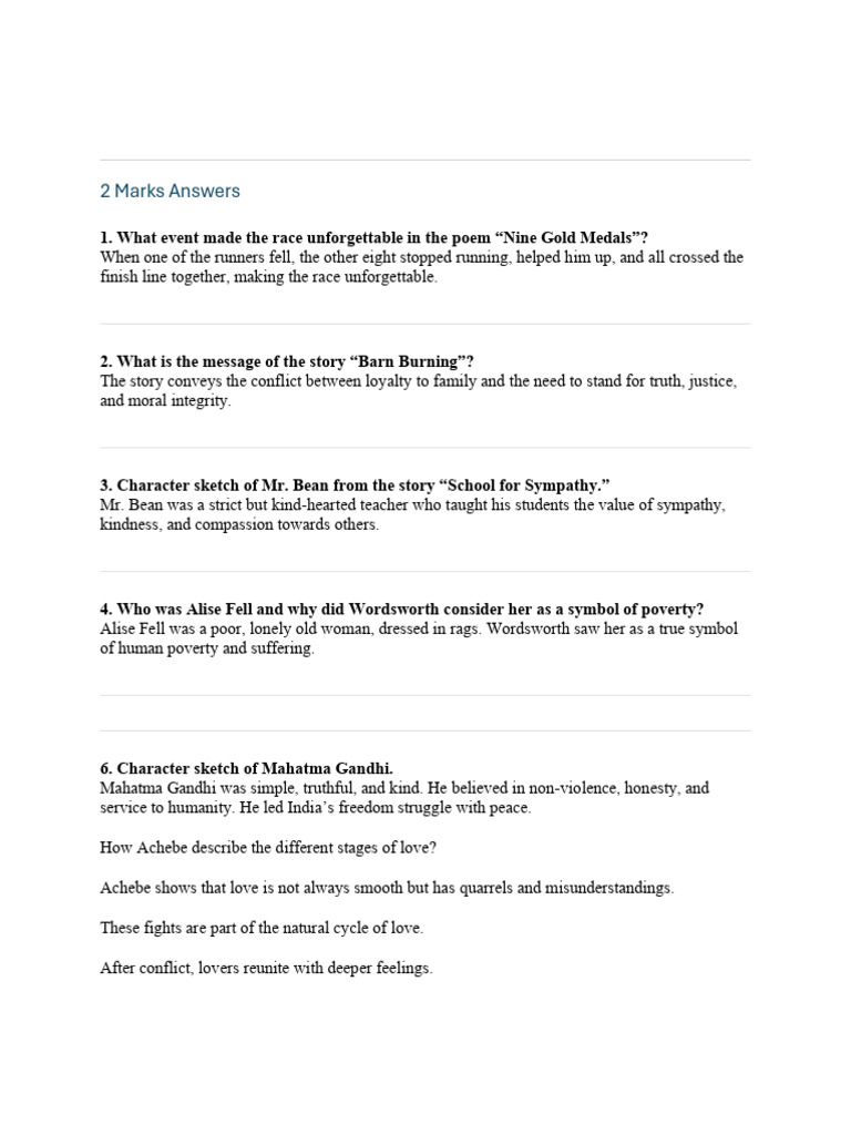 Key Themes in Literature and Character Analysis | PDF | Mahatma Gandhi ...