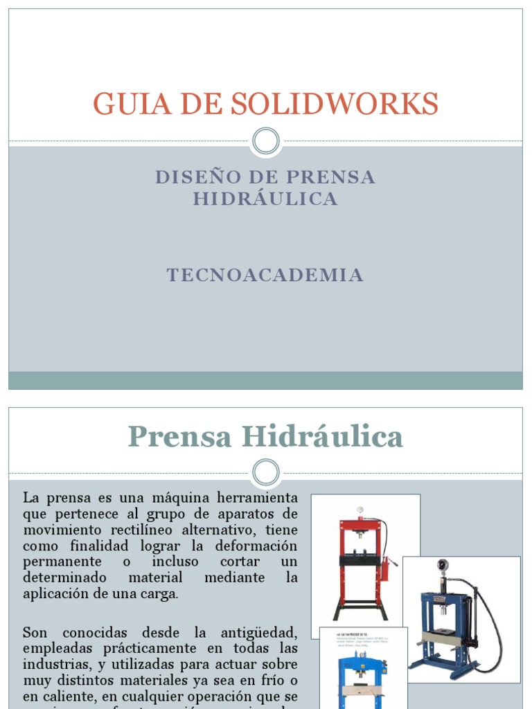 Guia SolidWorks-Prensa Hidráulica | PDF