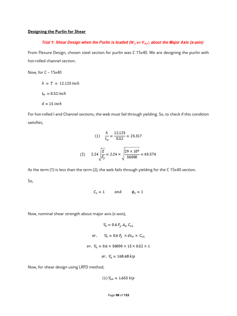 Sample Calculation Shear | PDF | Mechanical Engineering | Applied And ...