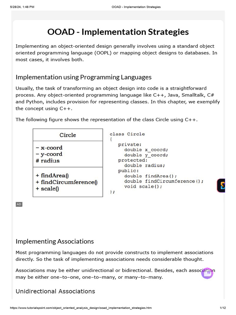 OOAD - Implementation Strategies | PDF | Relational Database | Databases
