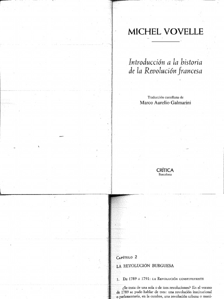 Vovelle, M. Introducción A La Historia de La Revolución Francesa. Pág ...