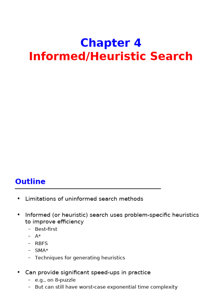 Informed Search Techniques Overview | PDF | Algorithms And Data ...