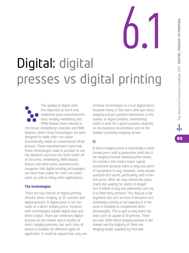 Convential Versus Difital Printing | PDF | Printer (Computing) | Printing