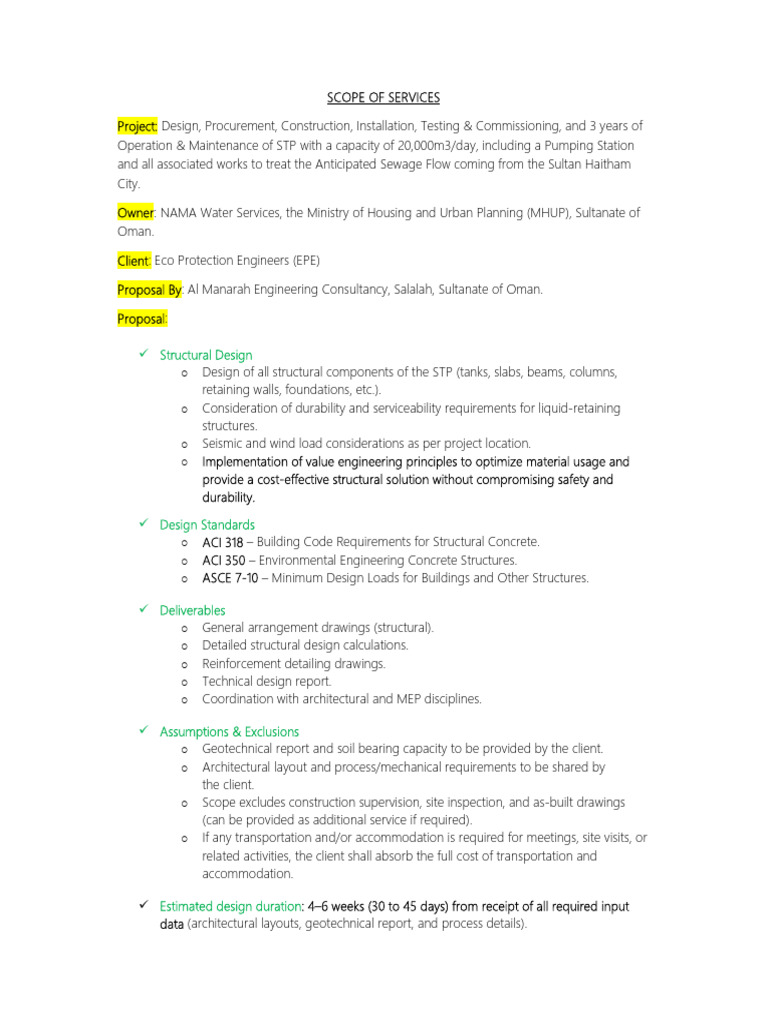 STP Design and Construction Proposal | PDF