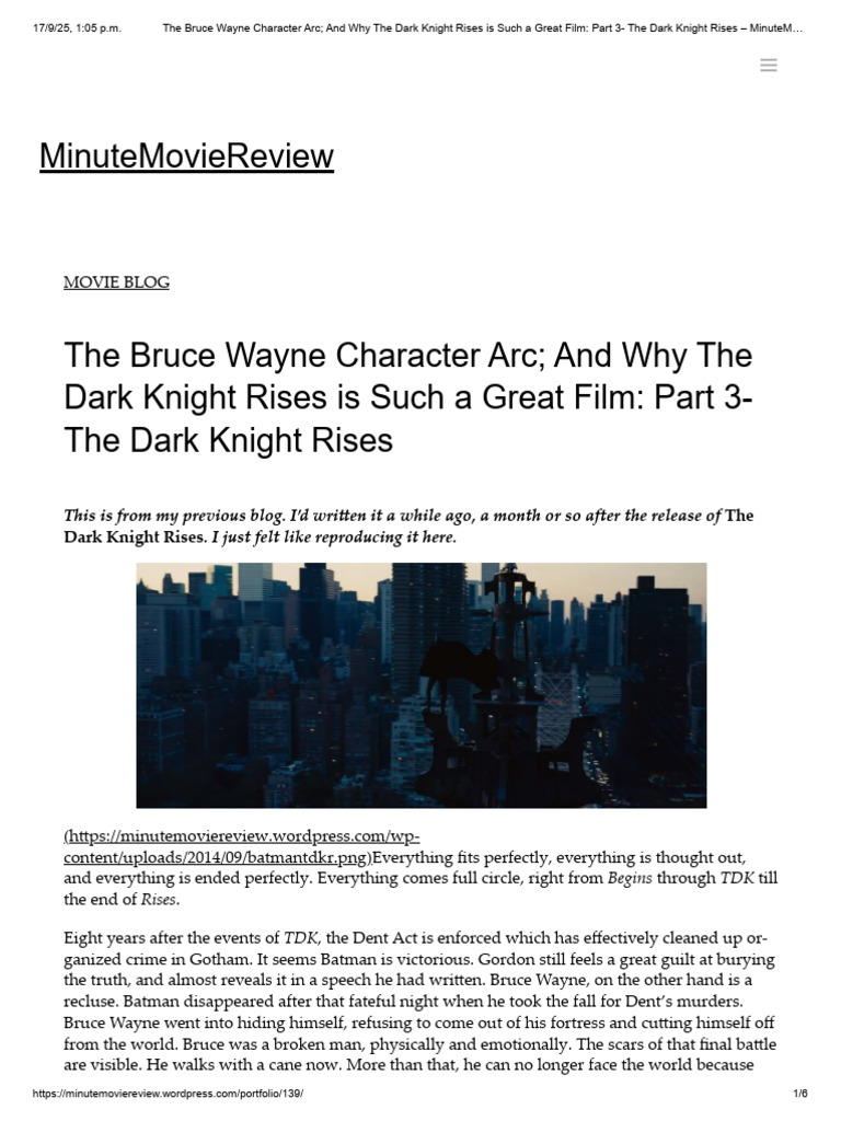Bruce Wayne's Arc in Dark Knight Rises | PDF | Batman