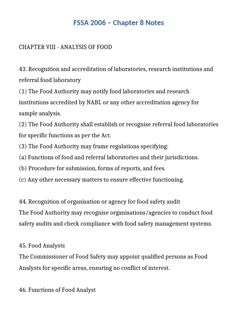 FSSA 2006 Chapter 8 Notes | PDF
