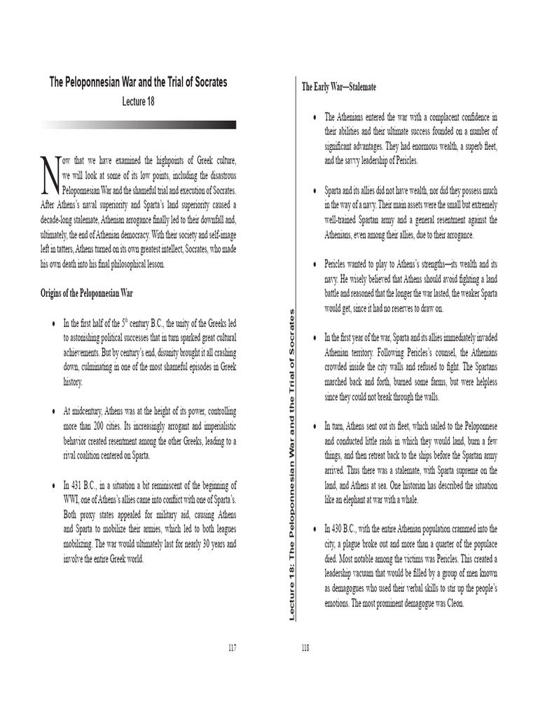 War Timeline (Reading) | PDF | Peloponnesian War | Socrates