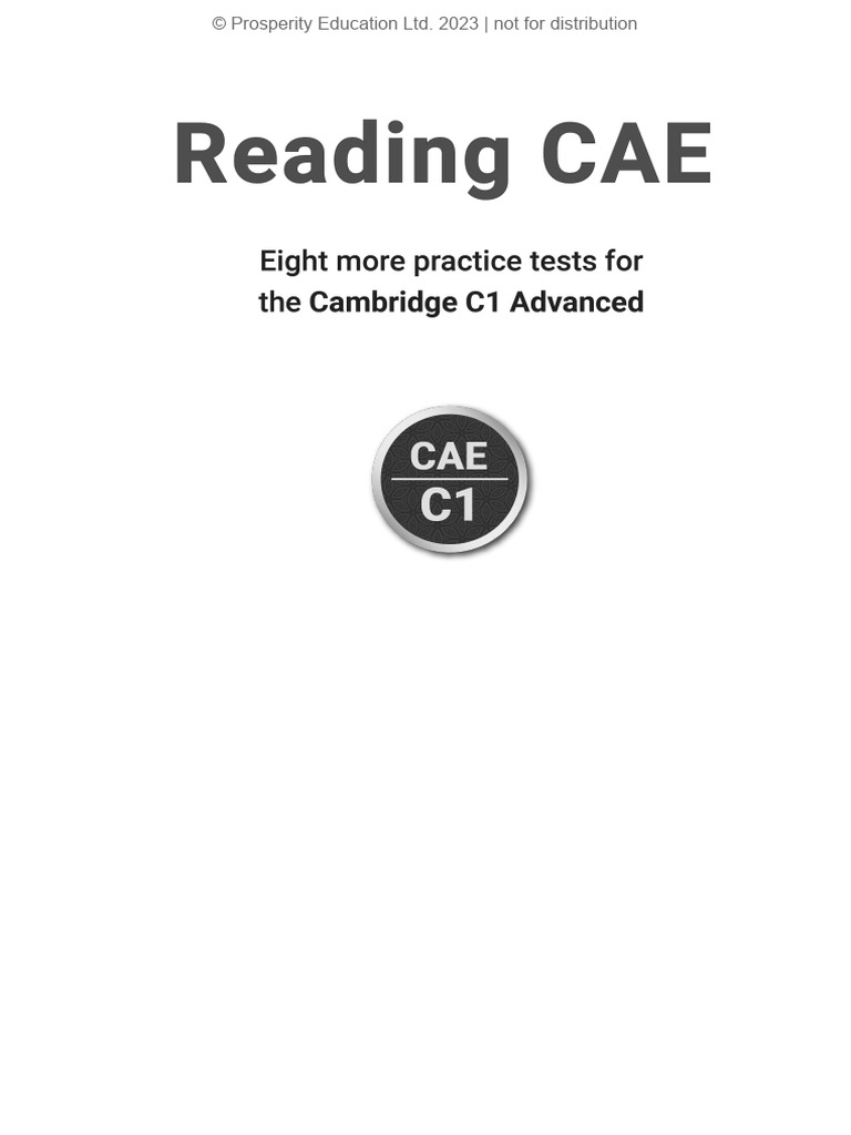 c1 Reading Volume 2 Test 1 | PDF