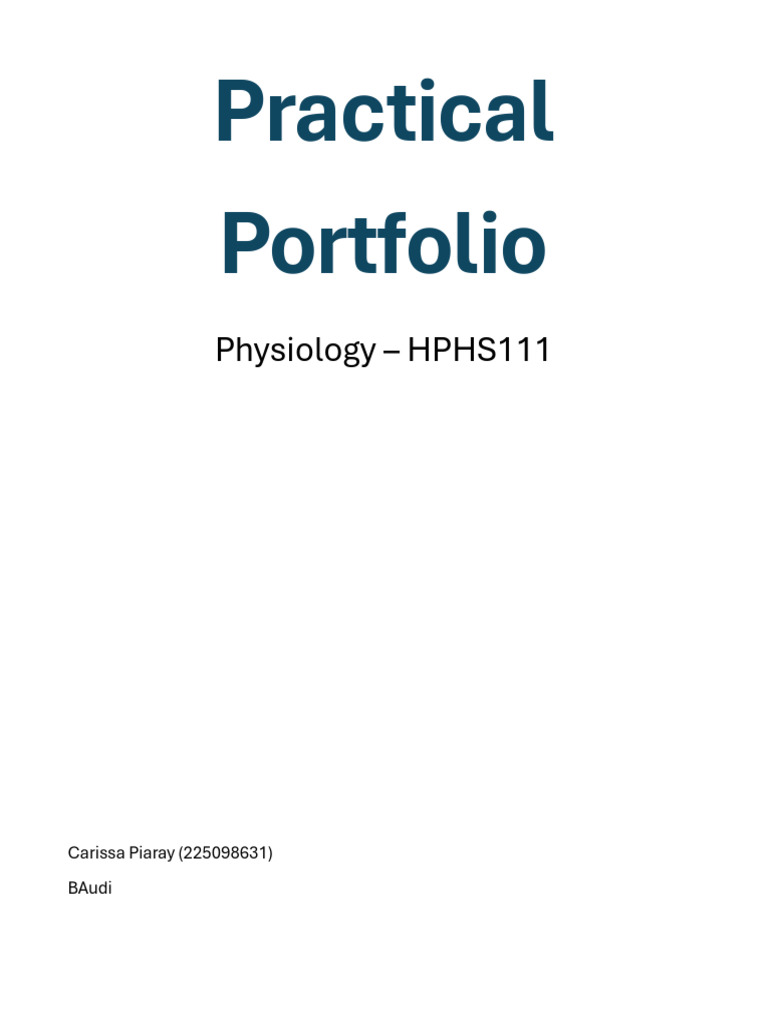 Practical Portfolio: Colorimetry & Histology | PDF | Lung | Exhalation