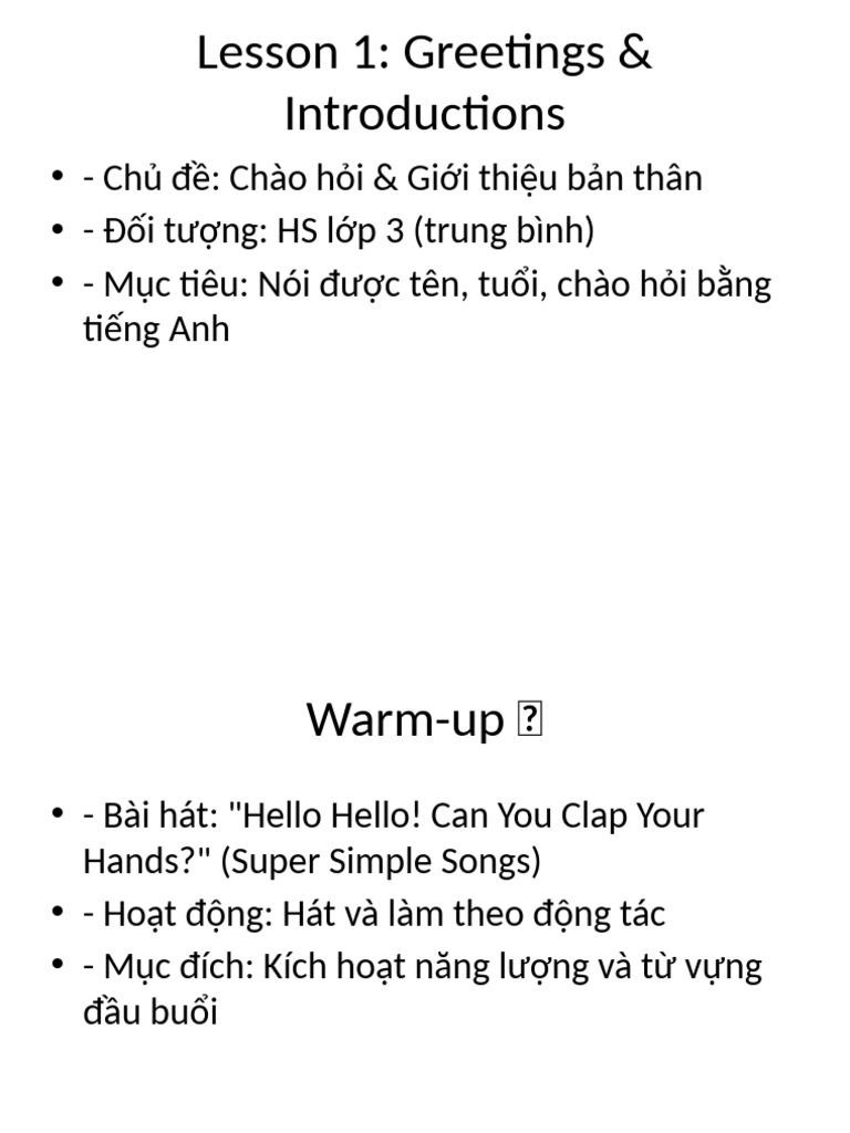 Buoi1 Greetings Intro | PDF