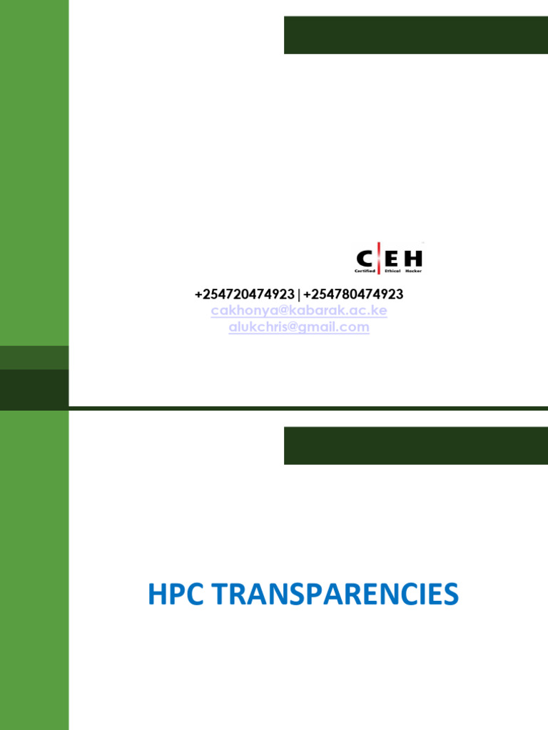 Lecture 6 HPC Transparencies | PDF | Scalability | Supercomputer