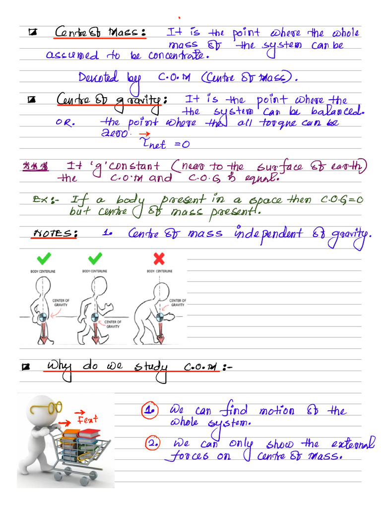 Centre of Mass Derivations Explained | PDF
