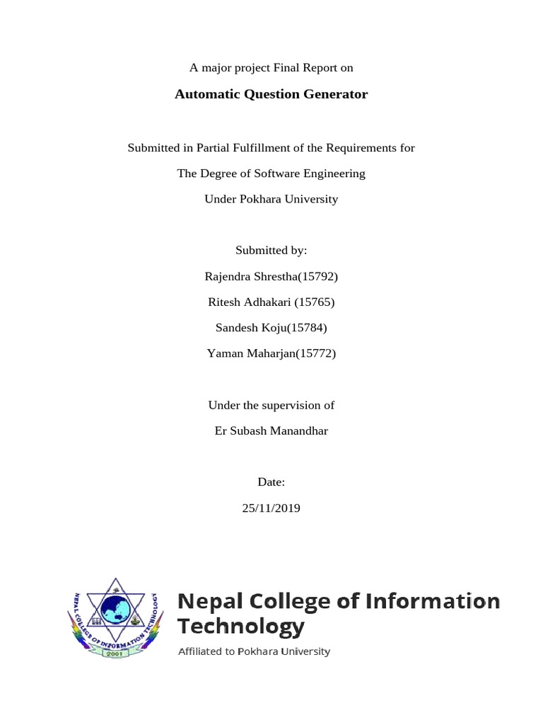 Automatic Question Generator | PDF | Information Science | Computing