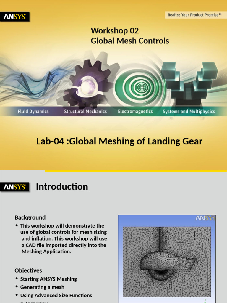 Global Meshing for Landing Gear Analysis | PDF | Curvature | Geometry