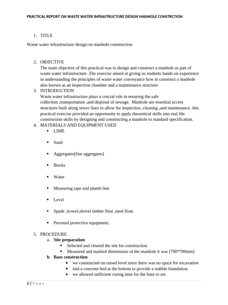 WASTE WATER INFRASTRUCTURE DESIGN 44459 | PDF | Sanitary Sewer