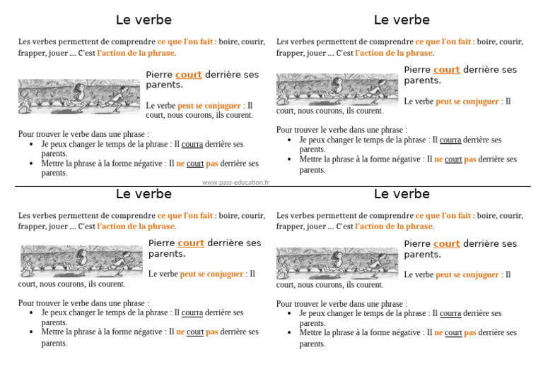 Le verbe en CE1 : leçons et exercices | PDF | Phrase | Langues