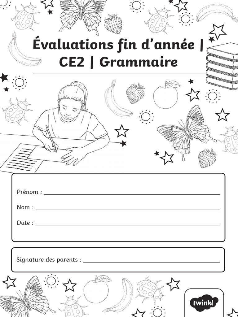 Évaluation de grammaire CE2 fin d'année | PDF | Verbe | Genre grammatical