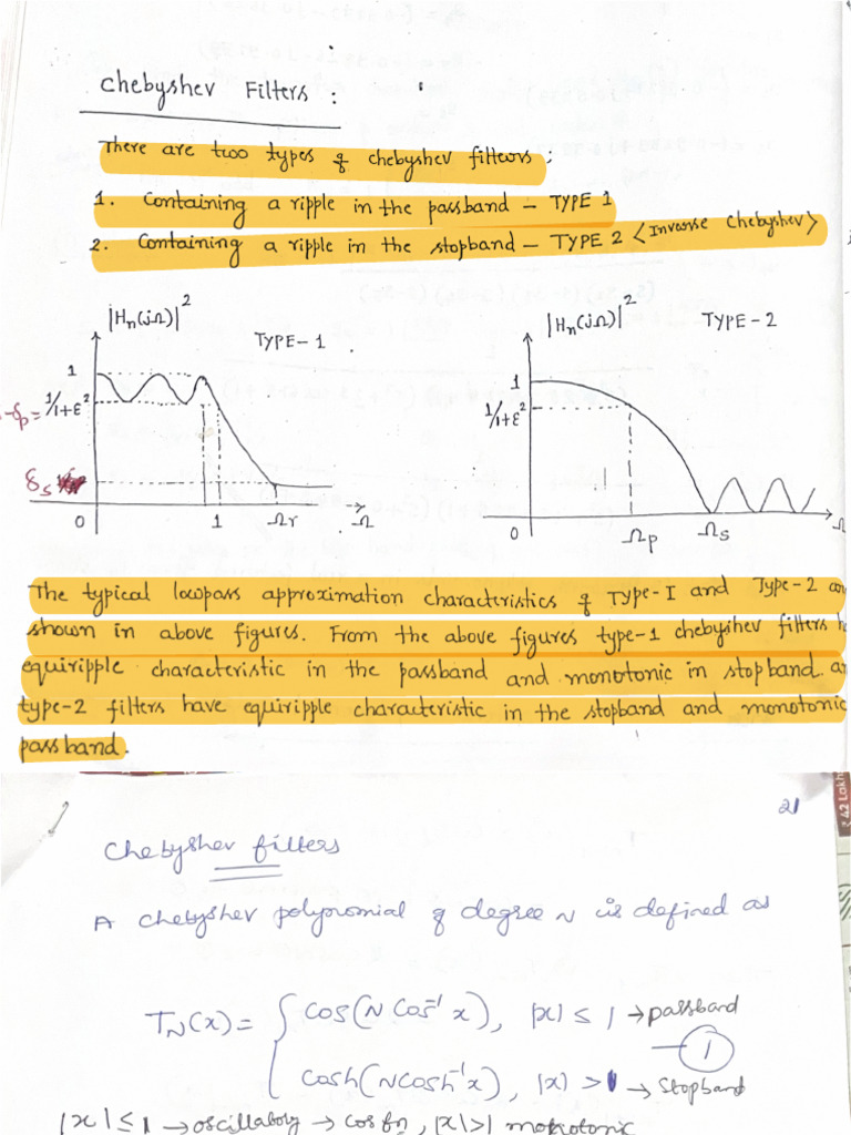 IIR Chebyshev Filters | PDF
