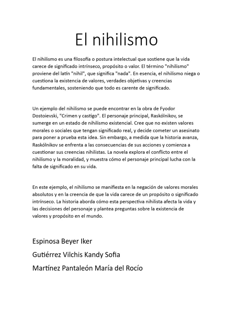 El Nihilismo | PDF