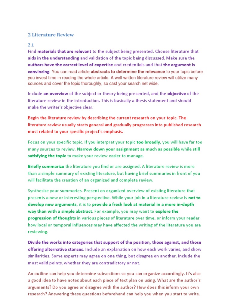 How-To Write LR | PDF | Literature Review | Abstract (Summary)