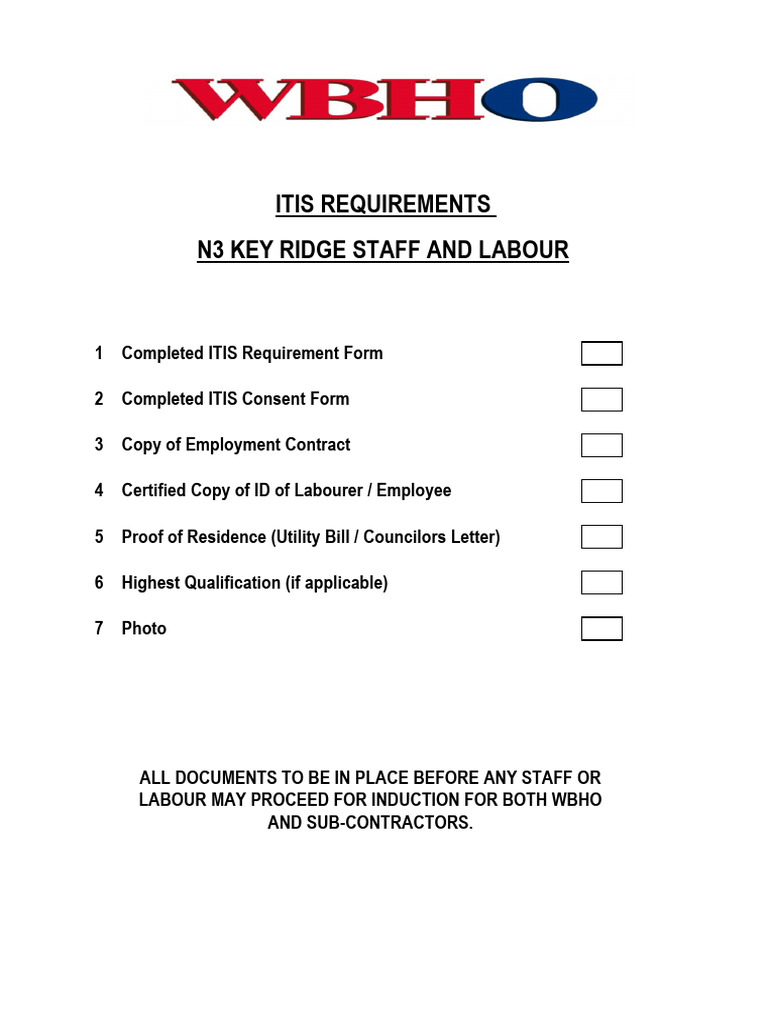 ITIS Check List | PDF