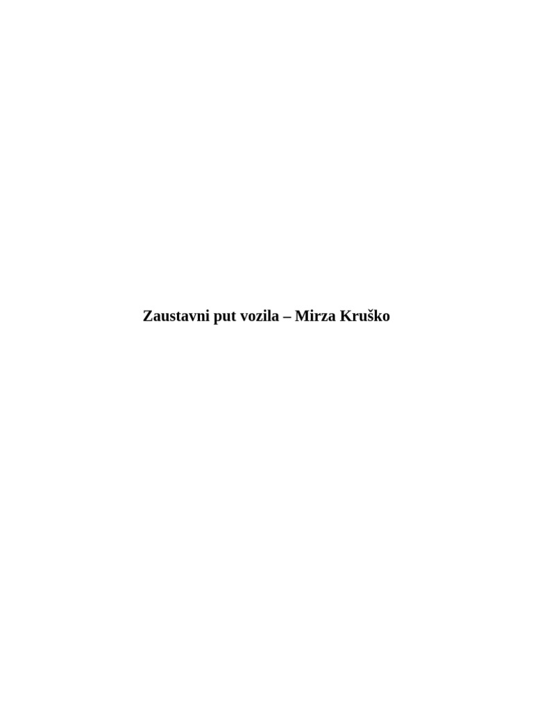 Zaustavni Put Vozila | PDF