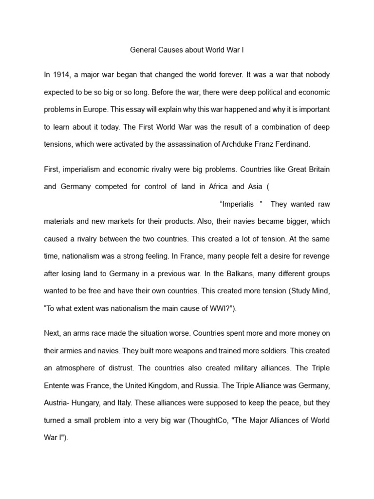 Causes of World War I Explained | PDF | World War I | Conflicts