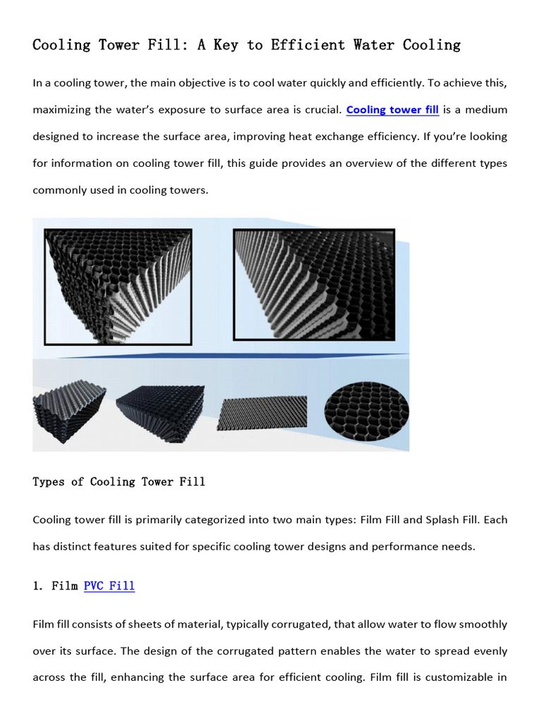 Cooling Tower Fill A Key To Efficient Water Cooling | PDF | Heat ...