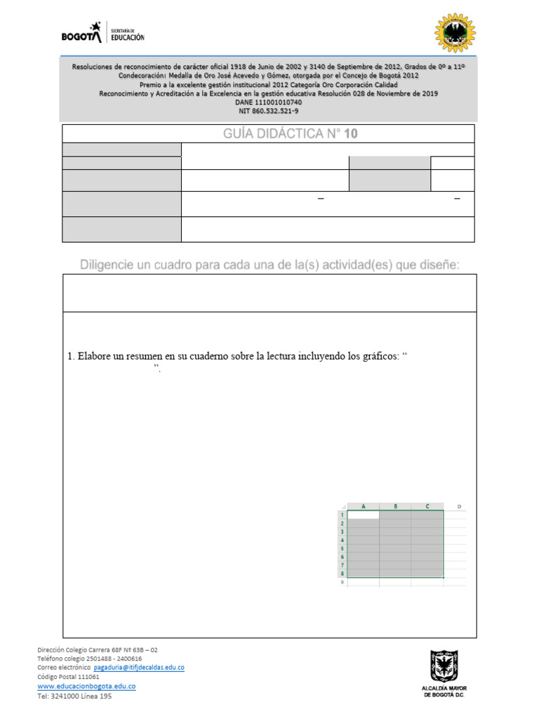 Tecnología e Inform 8° | PDF | Microsoft Excel | Hoja de cálculo