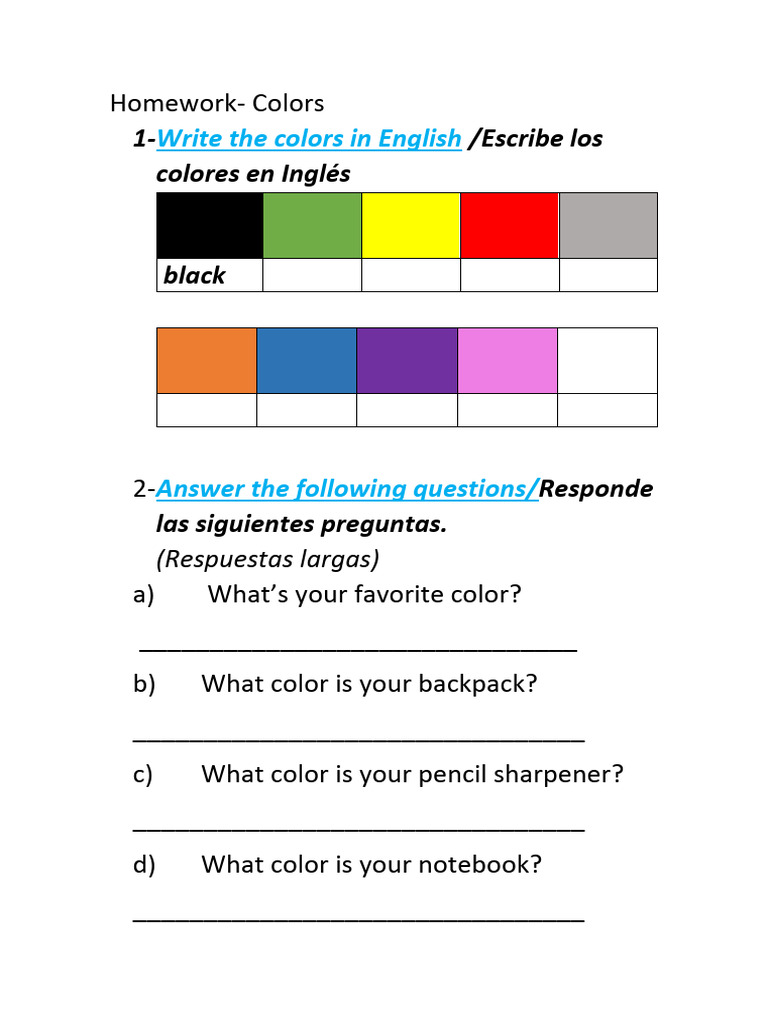 Homework 6 - Colors | PDF